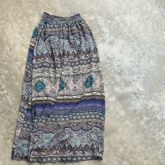 Skirts | Drawstring Boho Maxi Skirt | Poshmark